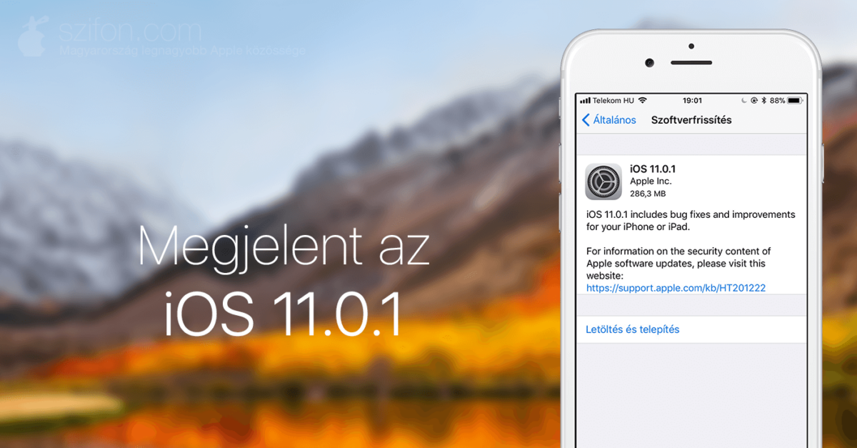 Megjelent az iOS 11.0.1! - Szifon.com